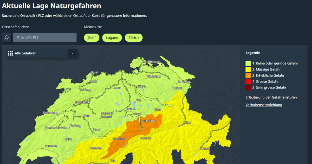Bund aktualisiert Naturgefahrenportal