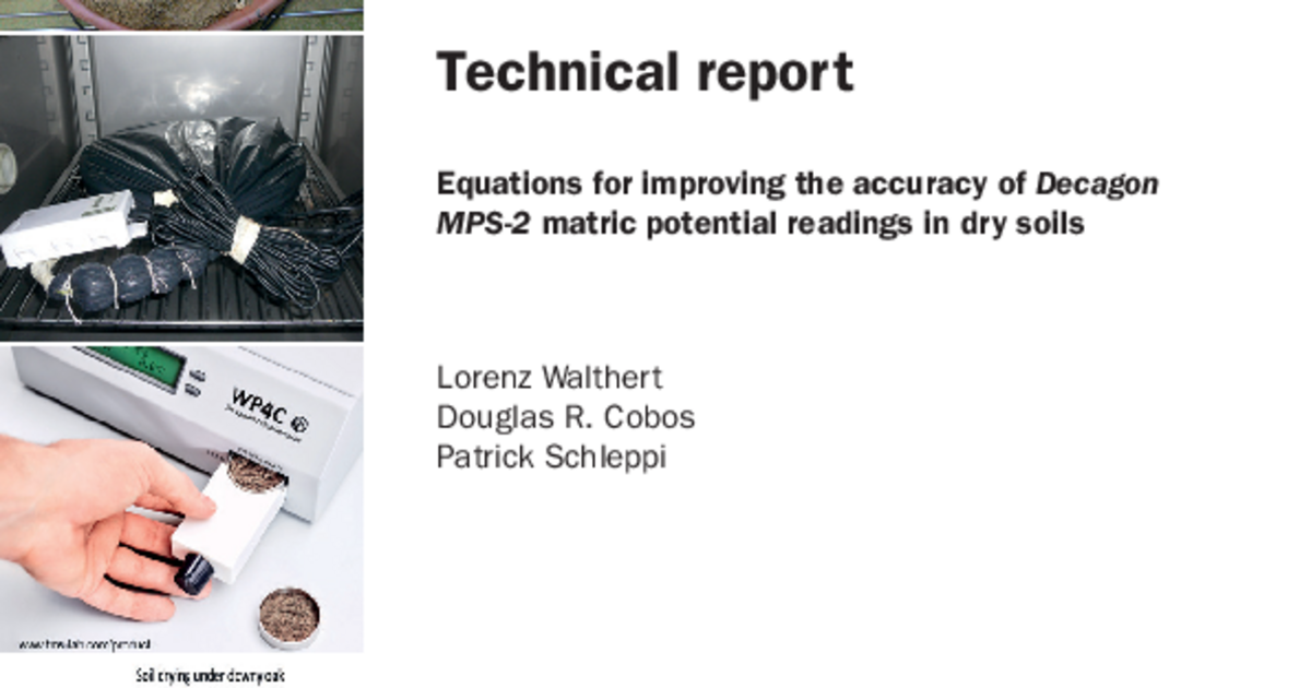 Technical report. Equations for improving the accuracy of Decagon MPS-2 matric potential ...